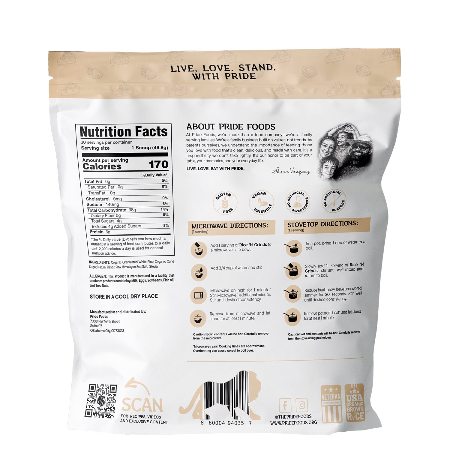 Rice 'N Grinds - Natural Hot Rice Cereal – Pride Foods USA